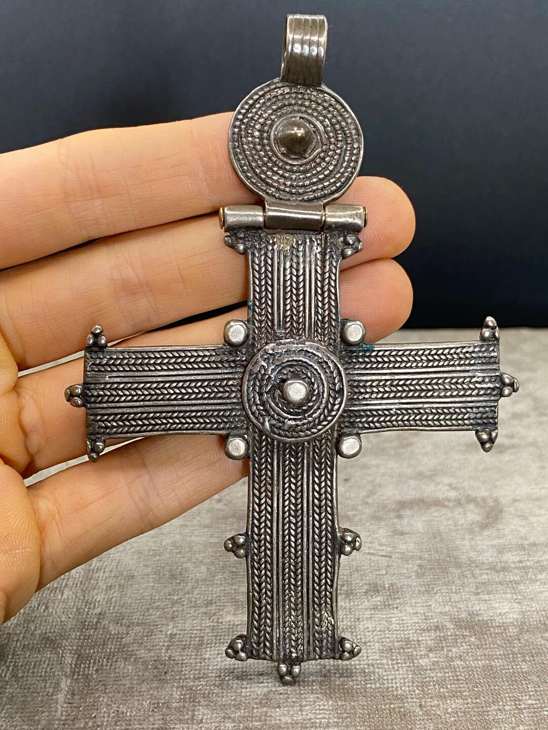Large Early Ethiopian Silver Coptic Crucifix Cross Pendant - Etsy
