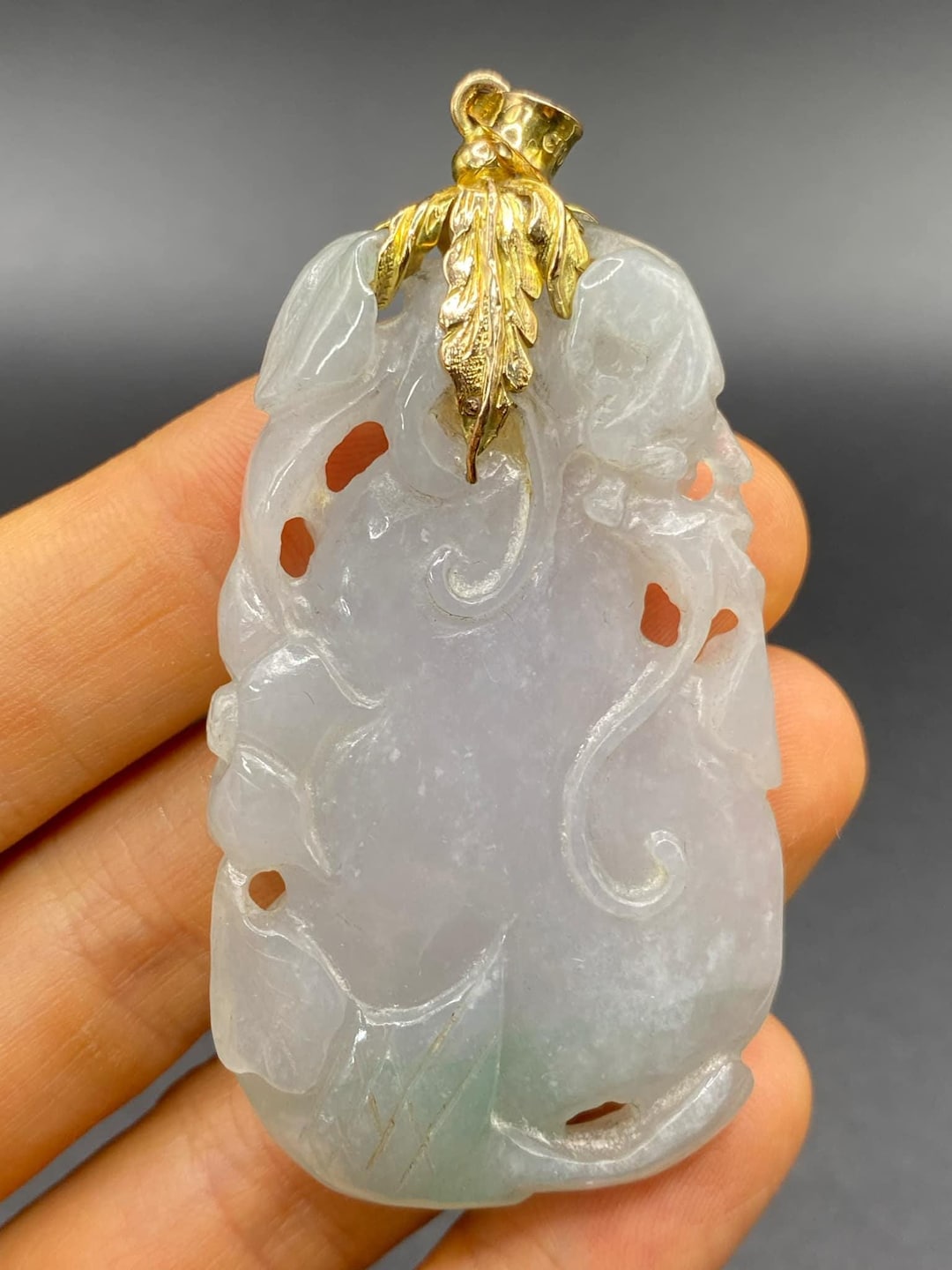 Antique Chinese 14k Gold and Jadeite Fu Bat Pendant - Etsy