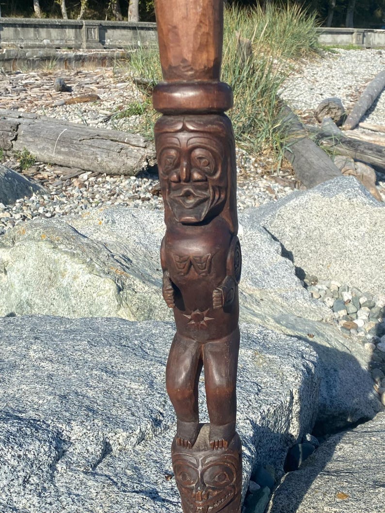 First Nations Northwest Coast Indigenous Carved Cedar Shaman Eagle ...