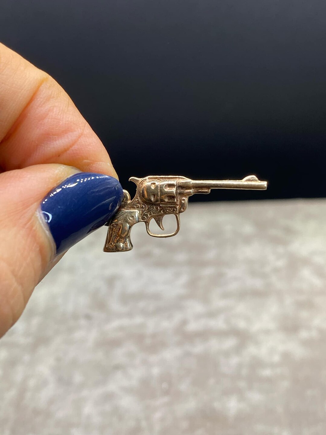 Vintage 10K Yellow Gold Revolver Gun Charm Pendant - Etsy
