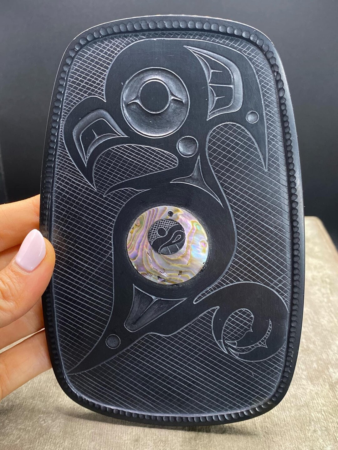 First Nations Northwest Coast Indigenous Haida Carved Argillite and ...