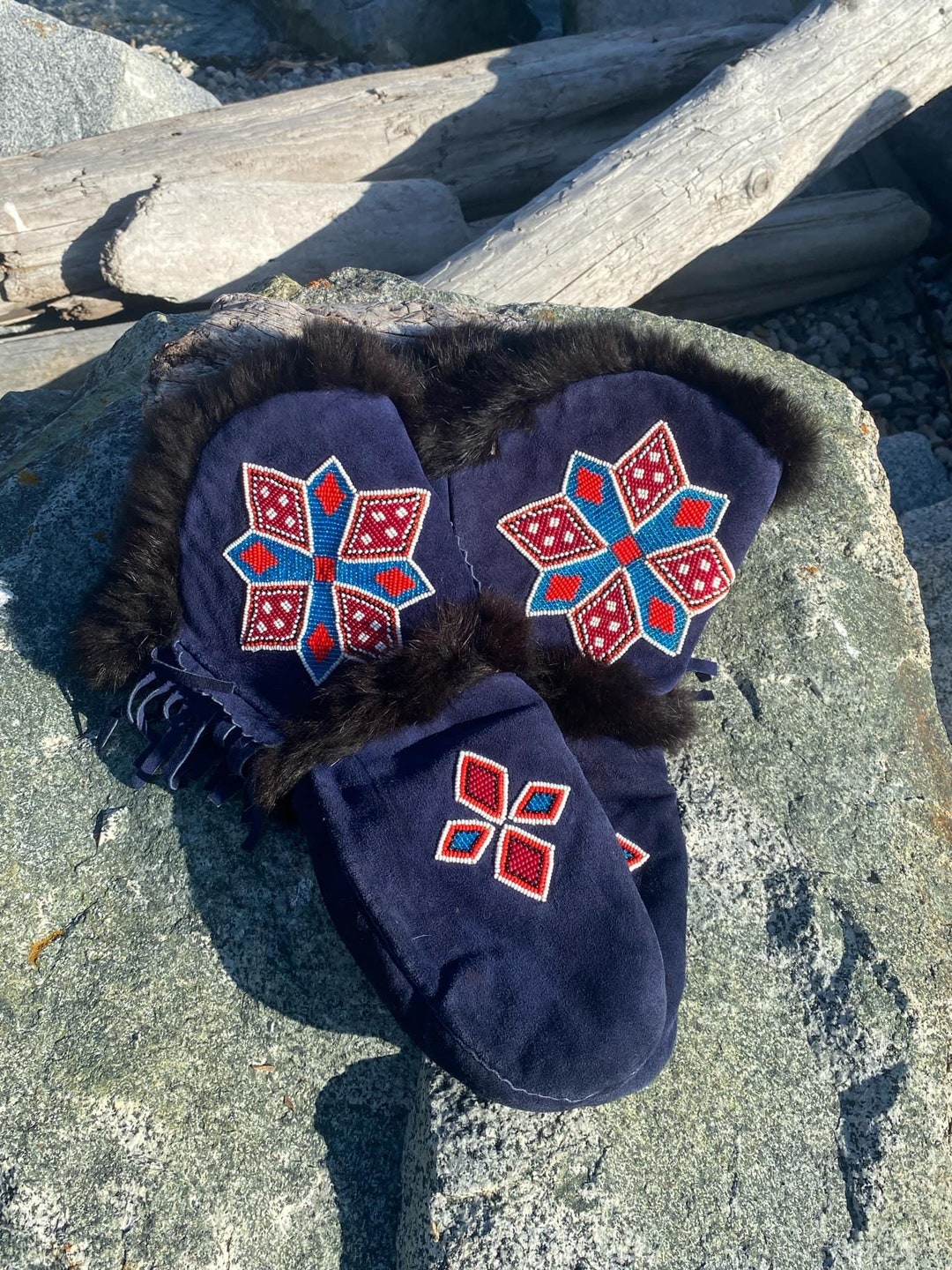 First Nations Northwest Coast Indigenous Beaded Gloves FREE SHIPPING - Etsy