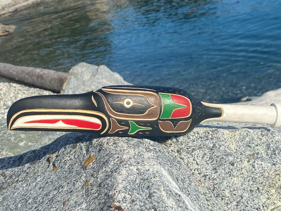 First Nations Northwest Coast Indigenous Carved Cedar Painted Eagle ...