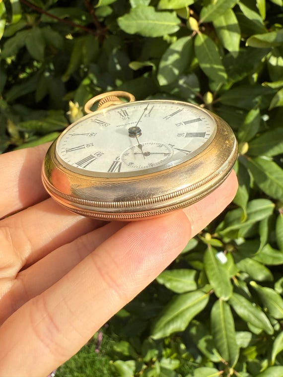 Antique Gold Filled Waltham Pocket Watch - Gem