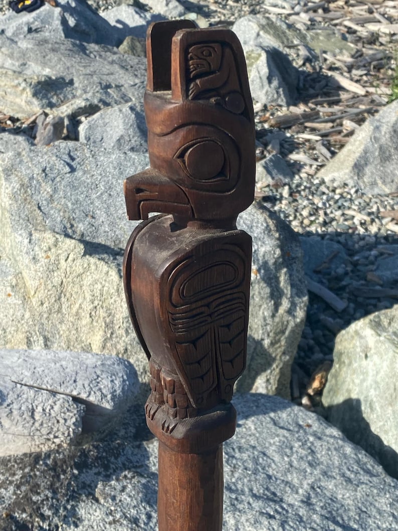 First Nations Northwest Coast Indigenous Carved Cedar Shaman Eagle ...