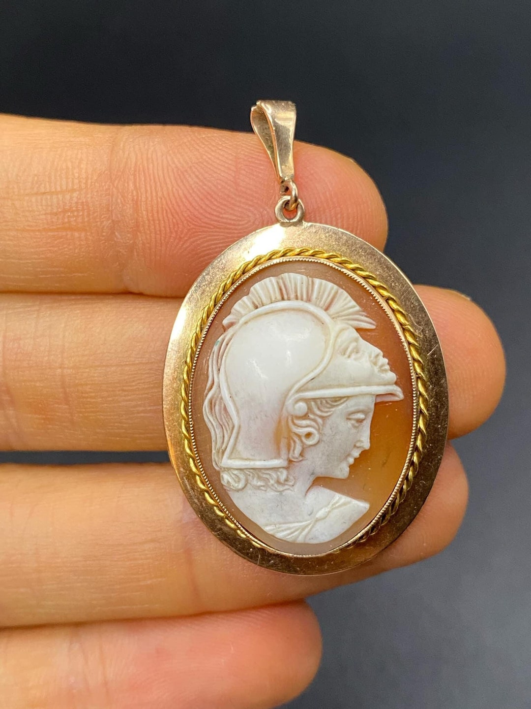 Antique 10k Gold Greek Roman Cameo Pendant - Etsy