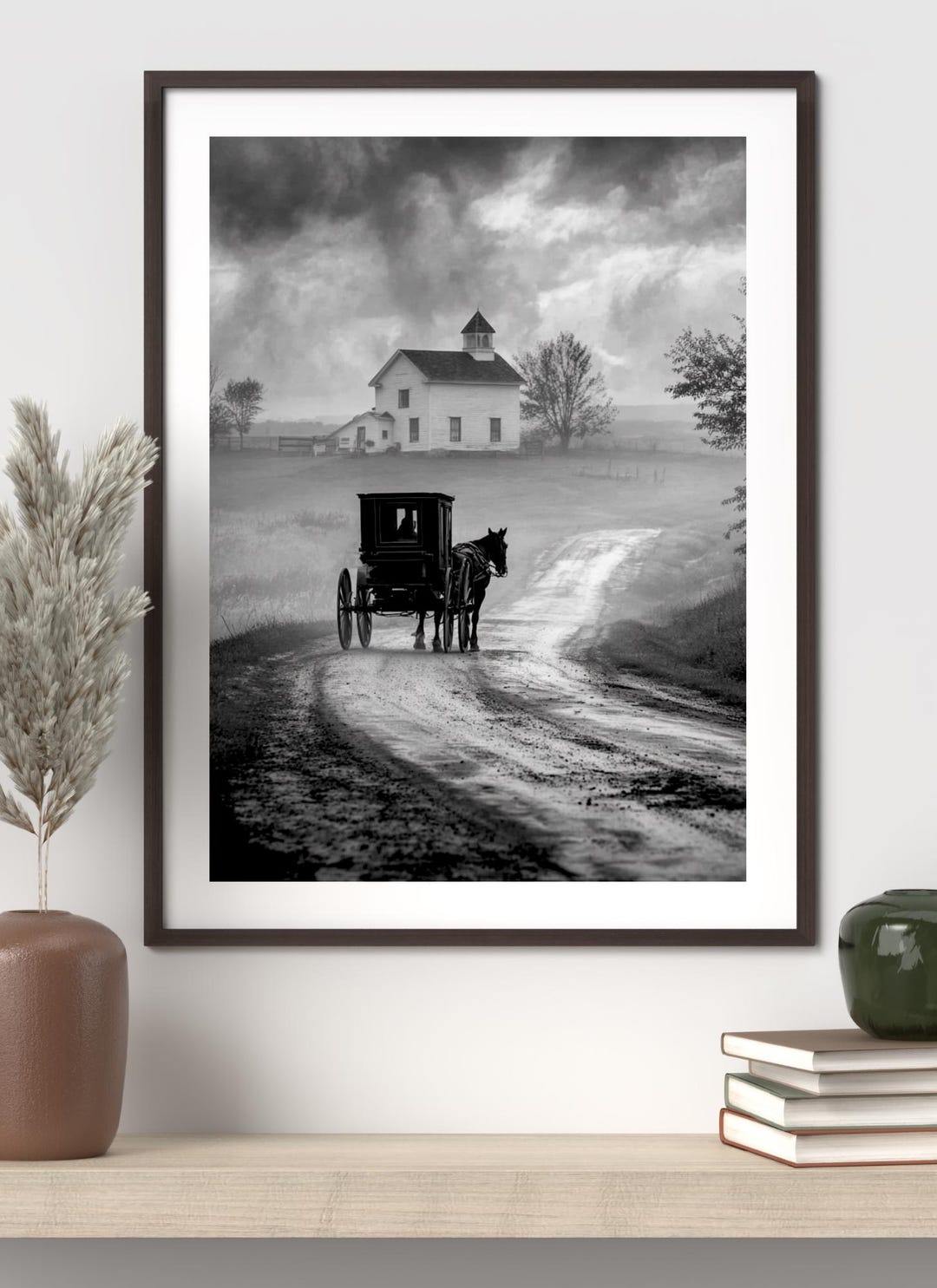 Amish Horse and Buggy Print: Rustic Farmhouse Wall Art (digital ...