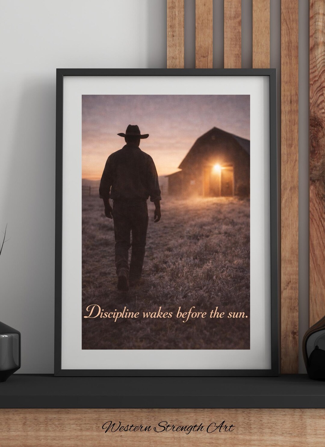 Cowboy Motivational Art, Leadership Quote, Rustic Ranch Office Decor ...