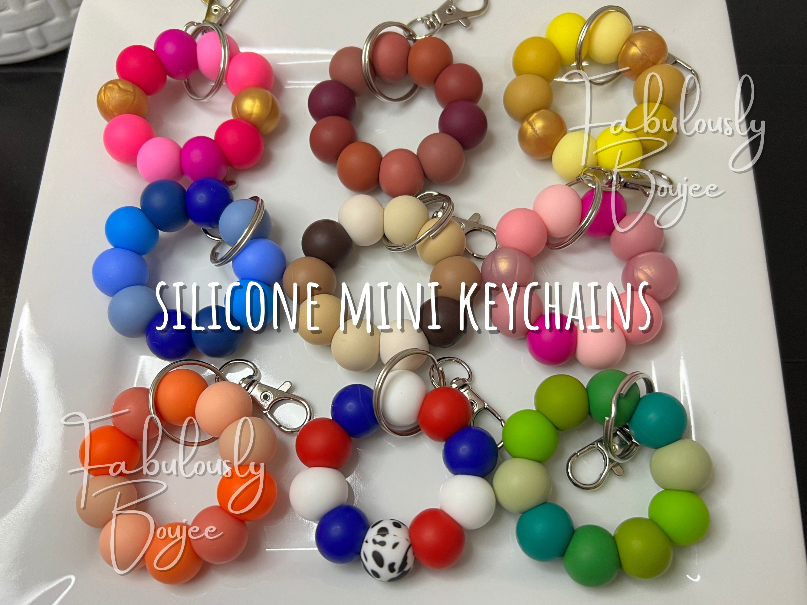 Silicone Mini Key Ring, Silicone Beads, Silicone Zipper Pull, Mini ...
