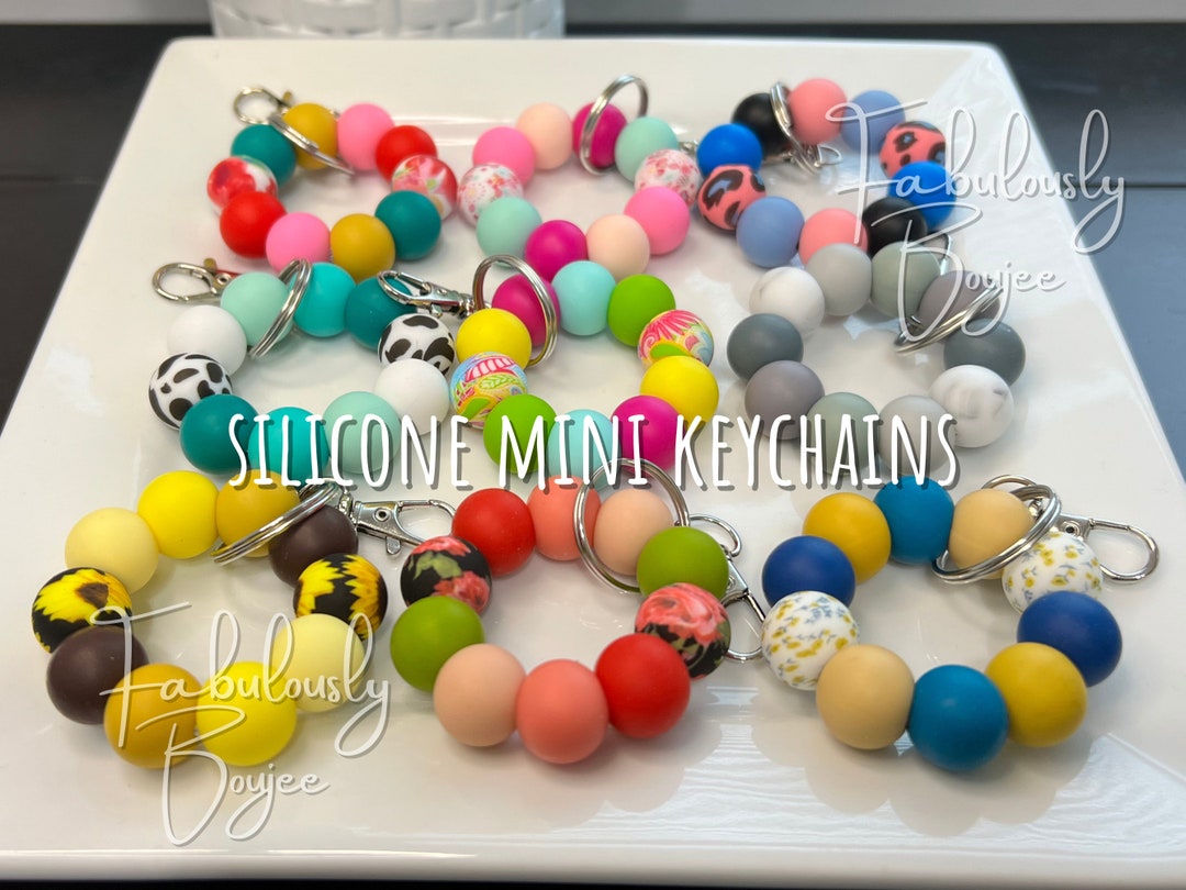 Silicone Mini Key Ring, Silicone Beads, Silicone Zipper Pull, Mini ...