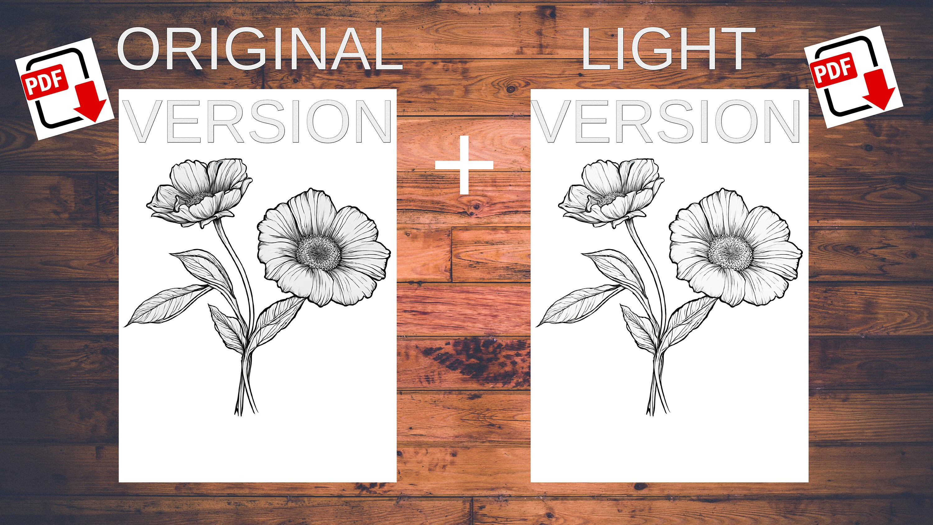 100 Printable Flower Coloring Pages PDF - New Models - Etsy UK