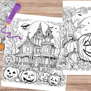 100 Pages Printable Halloween Coloring Page - PDF - Etsy
