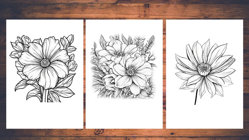 100 Printable Flower Coloring Pages PDF - New Models - Etsy Australia