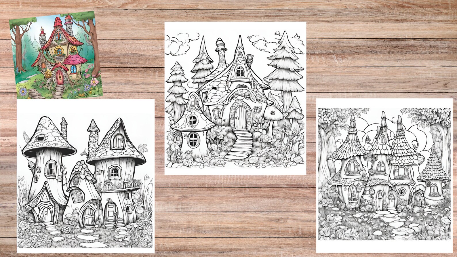 100 Pages Printable Fairy House Coloring Page PDF Custom - Etsy