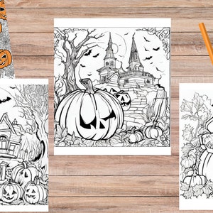 100 Pages Printable Halloween Coloring Page - PDF - Etsy