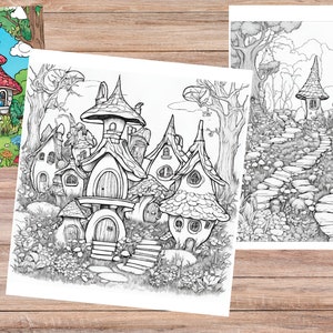 100 Pages Printable Fairy House Coloring Page PDF - Custom Designs - Etsy