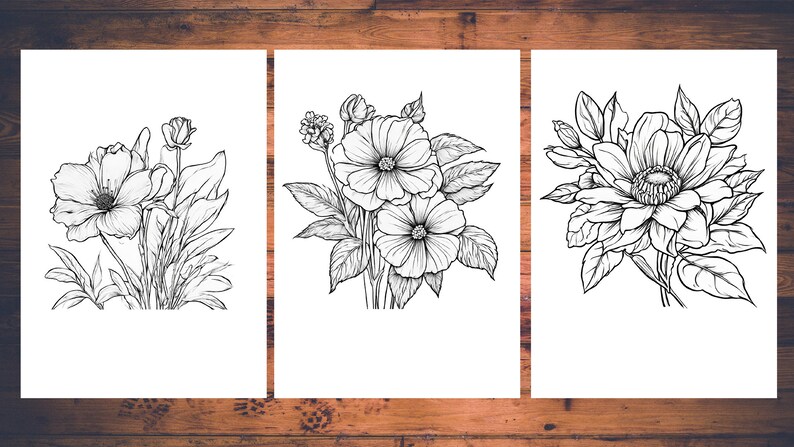 100 Printable Flower Coloring Pages PDF - New Models - Etsy Australia