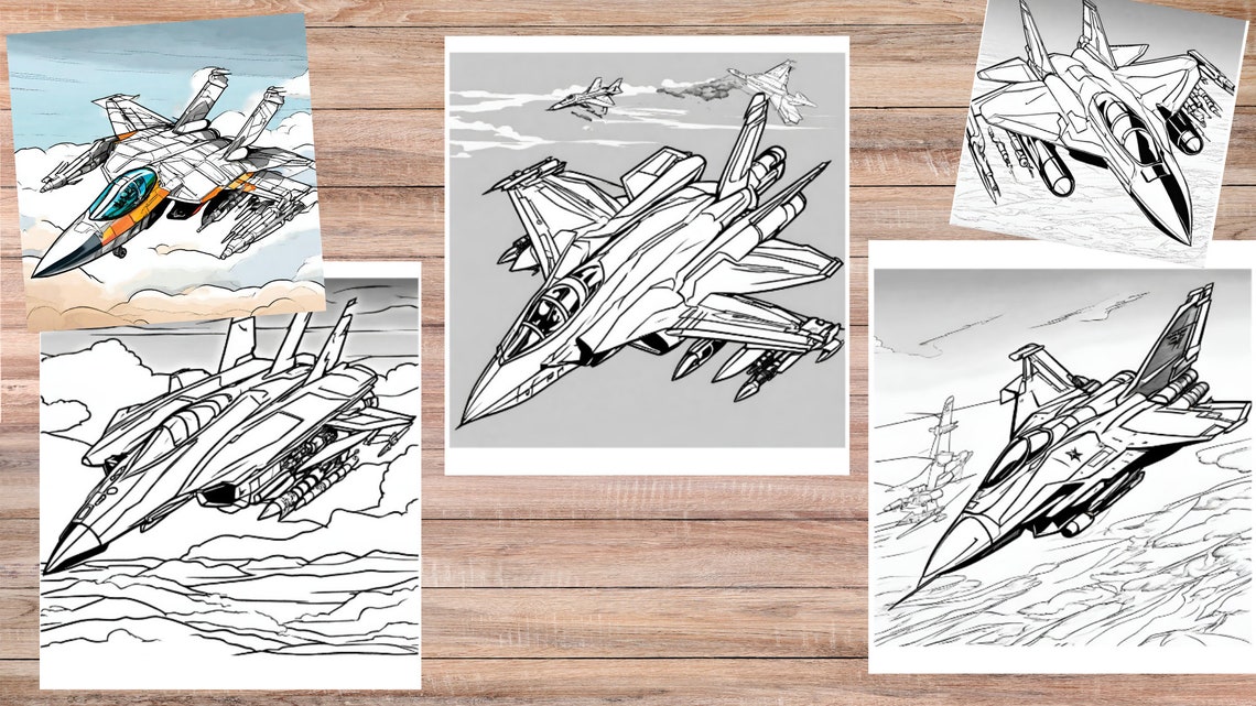 100 Pages Printable Warplane Coloring Page - PDF Custom Design - Etsy