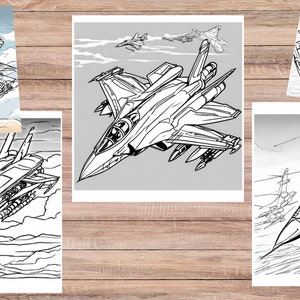 100 Pages Printable Warplane Coloring Page - PDF Custom Design - Etsy