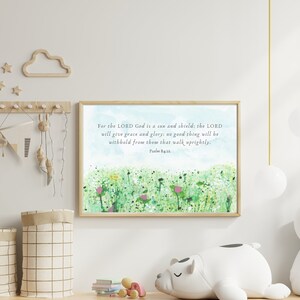 Printable Bible Verse Wall Art, KJV Psalm 84:11, Psalm Printable Scripture Wall Art, Christian ...