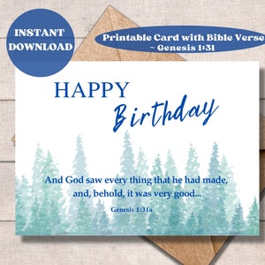 Printable Happy Birthday Christian Card With Bible Verse, Scripture ...