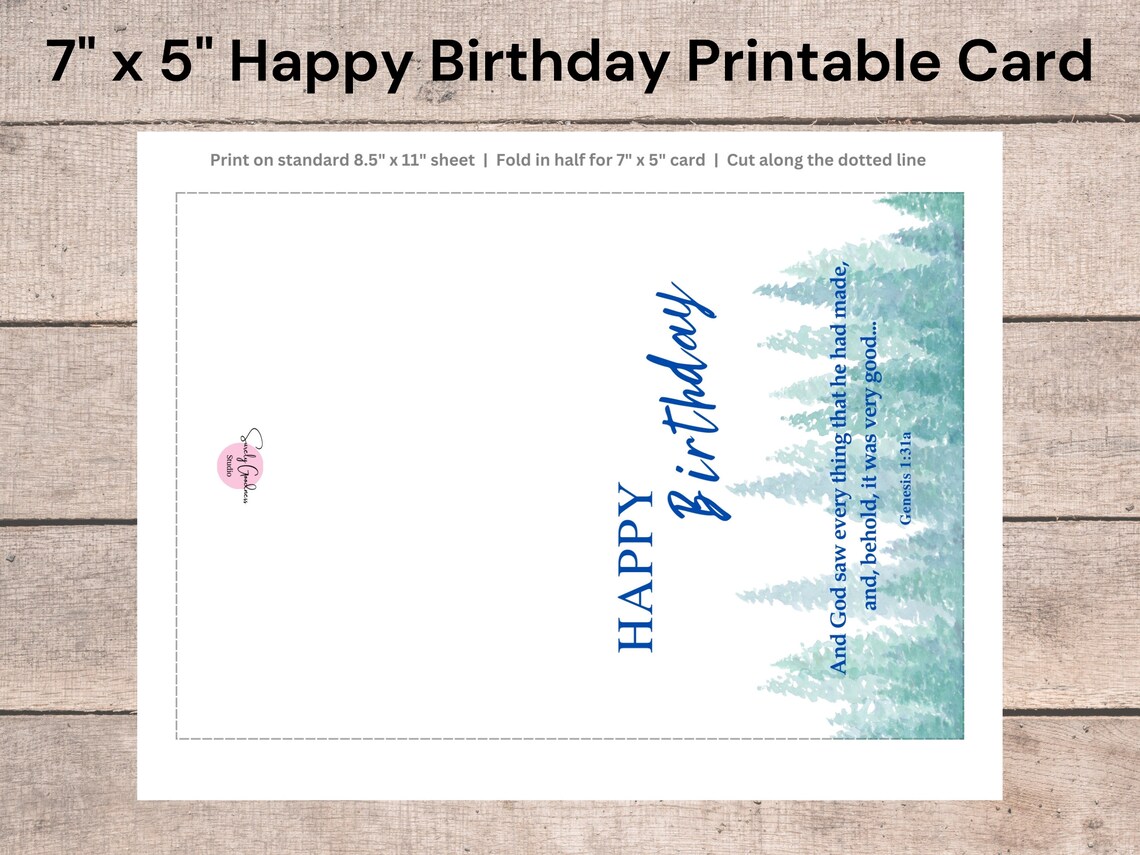 Printable Happy Birthday Christian Card With Bible Verse, Scripture ...