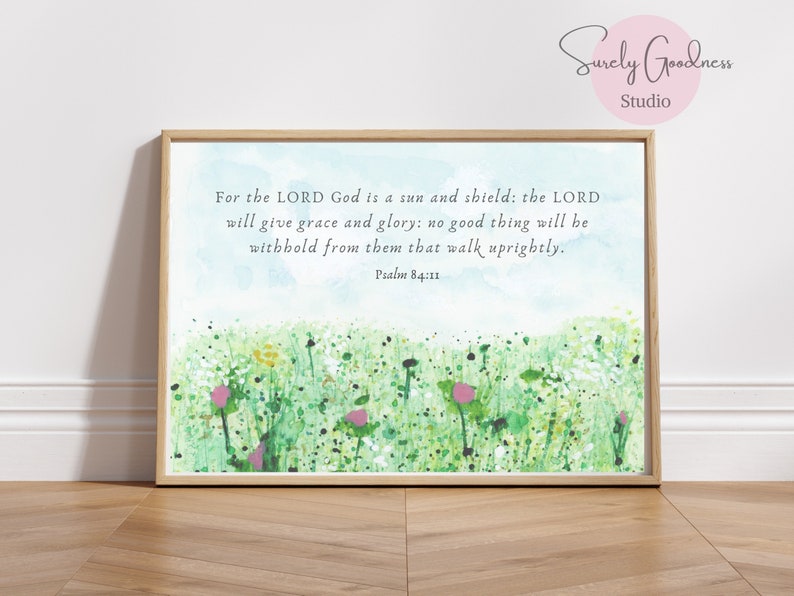 Printable Bible Verse Wall Art, KJV Psalm 84:11, Psalm Printable ...