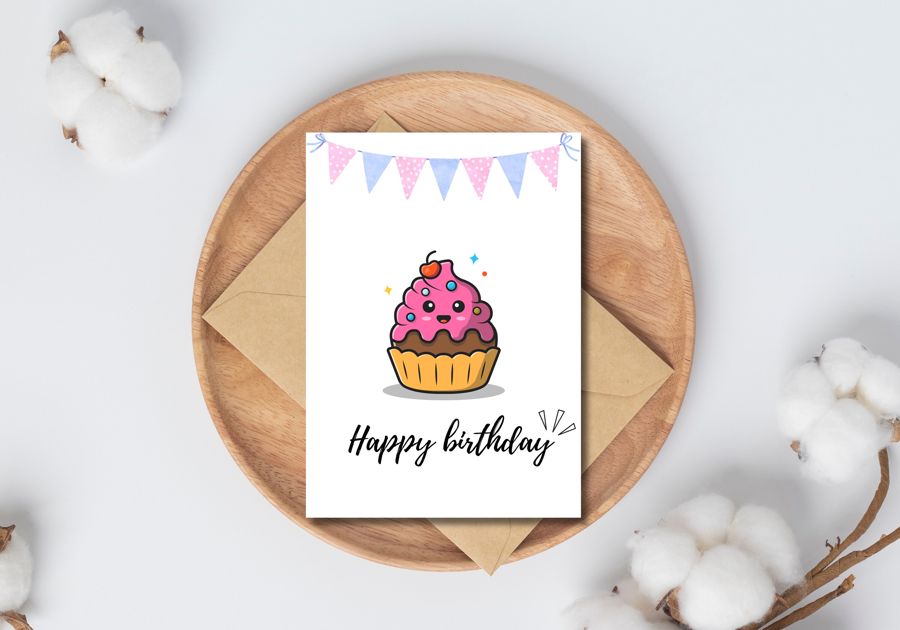 Printable Digital Card With Cake Digital Birthday Card Instant Download ...