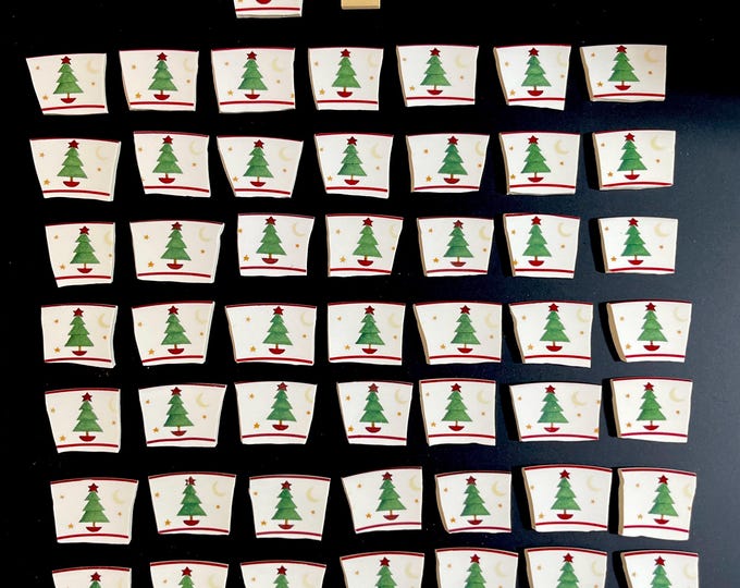 50 Pieces Christmas Mosaic Tiles - Christmas Tree Mosaic Pieces - Green ...