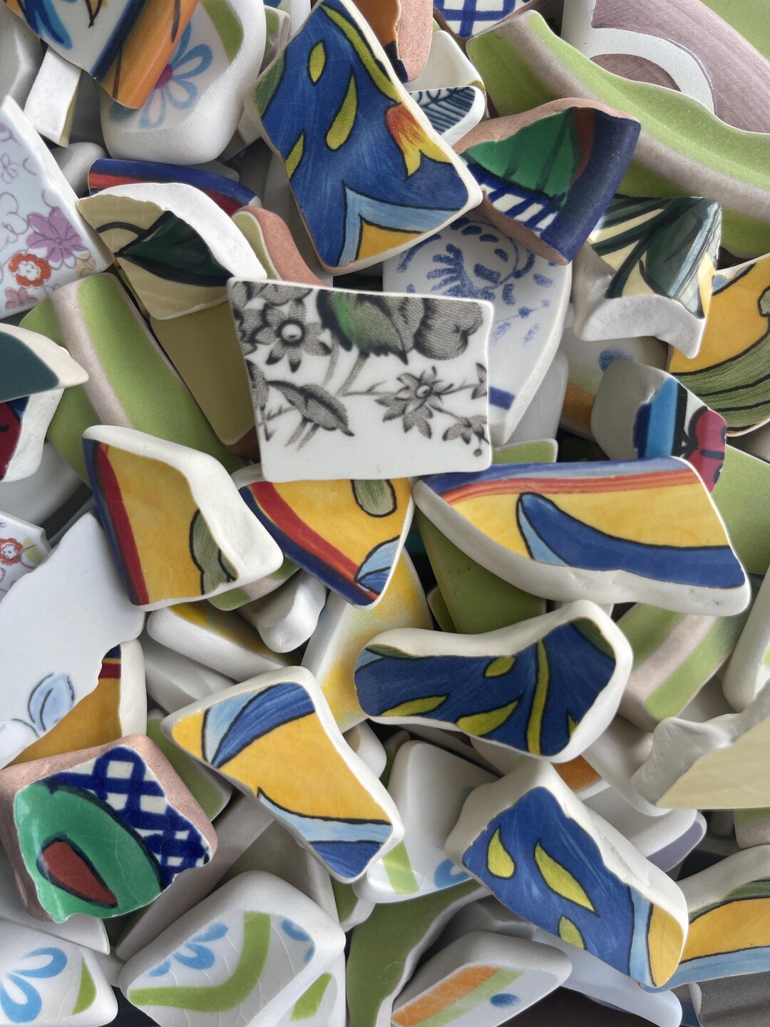 Rainbow Colored Pottery Pieces Tumbled Sea Pottery Random Colors Shapes ...