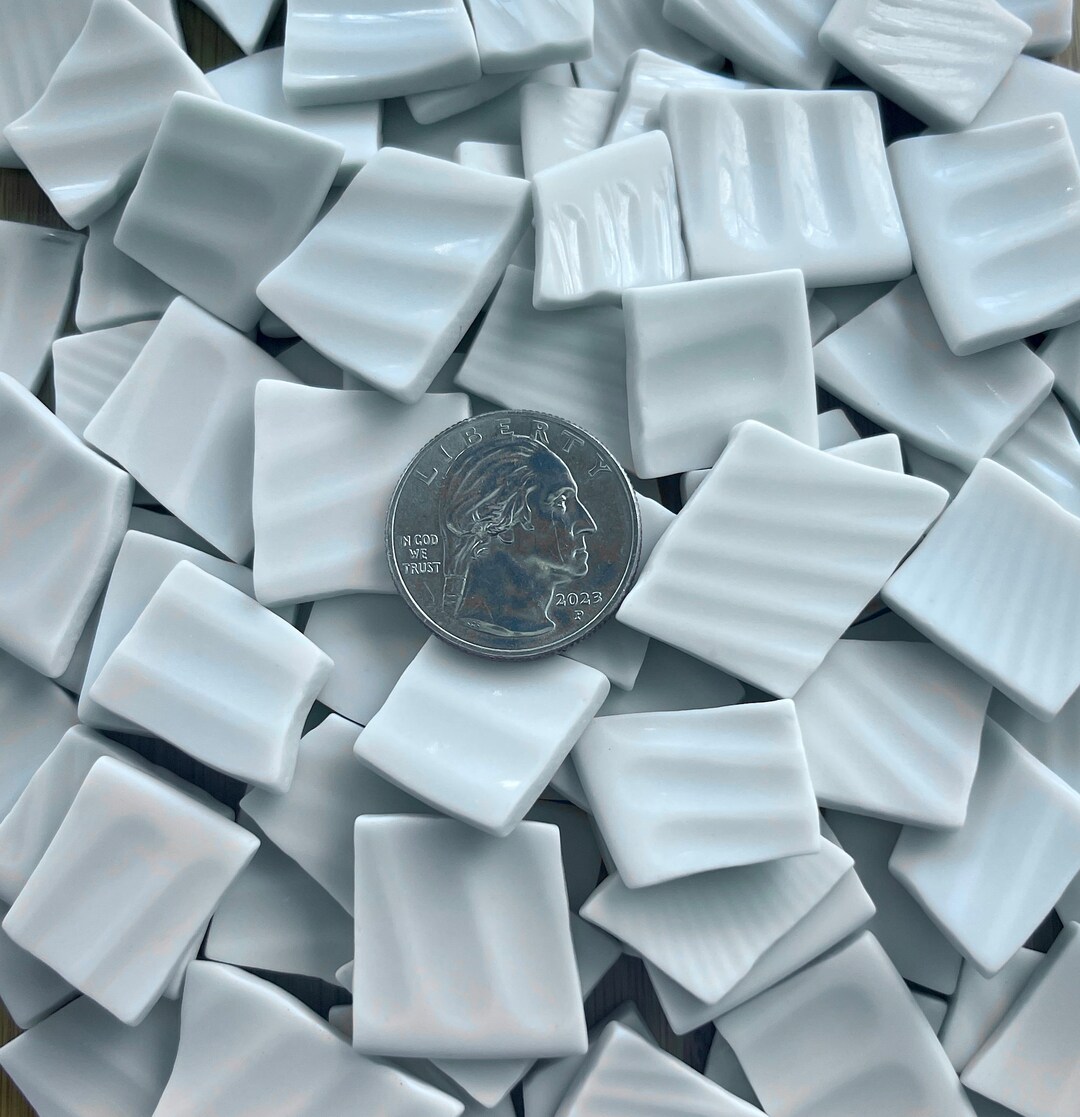 White Porcelain Mosaic Tiles Textured Tumbled 1/23/4 - Etsy