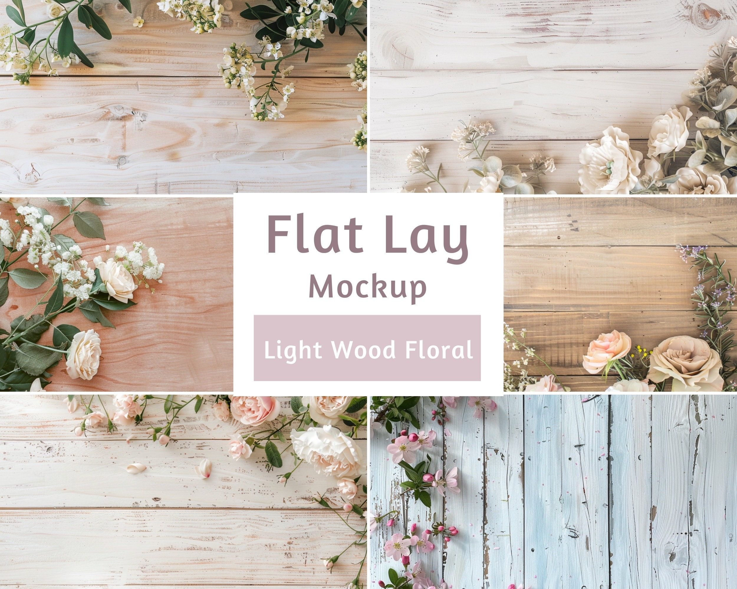 Flat-lay Background Mockups 12 Wooden Flat-lay Background Jpgs Bundle ...