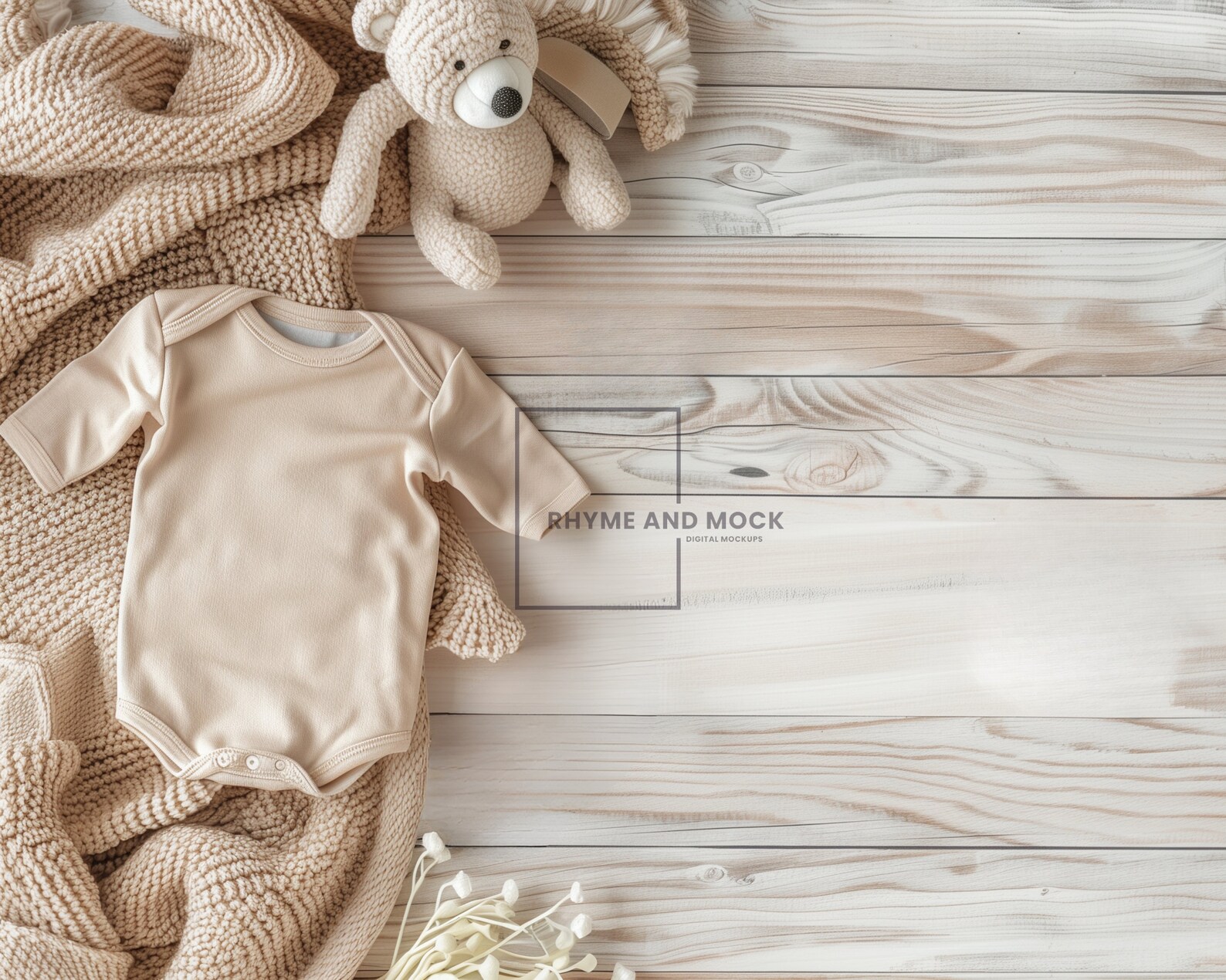 Flat-lay Background Mockup - 2 Neutral Color Baby Theme Background ...