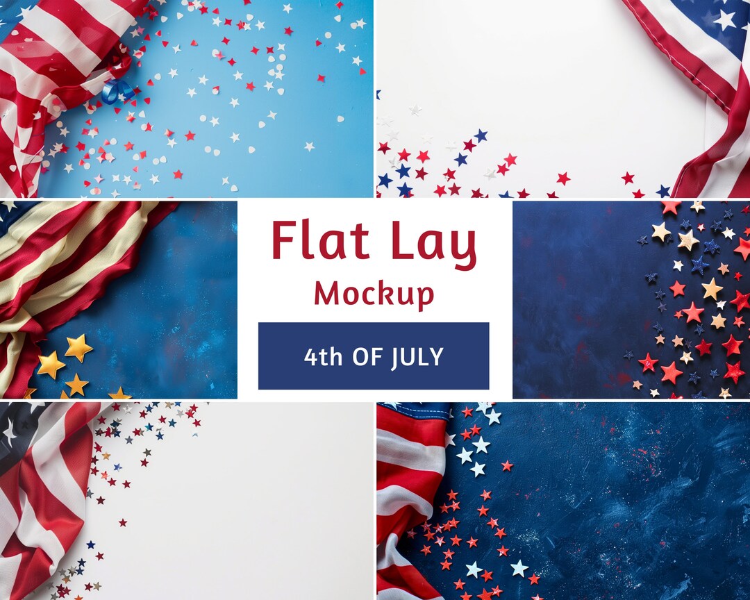 Flat-lay Background Mockups - 4th of July Themed Flat-lay Background ...