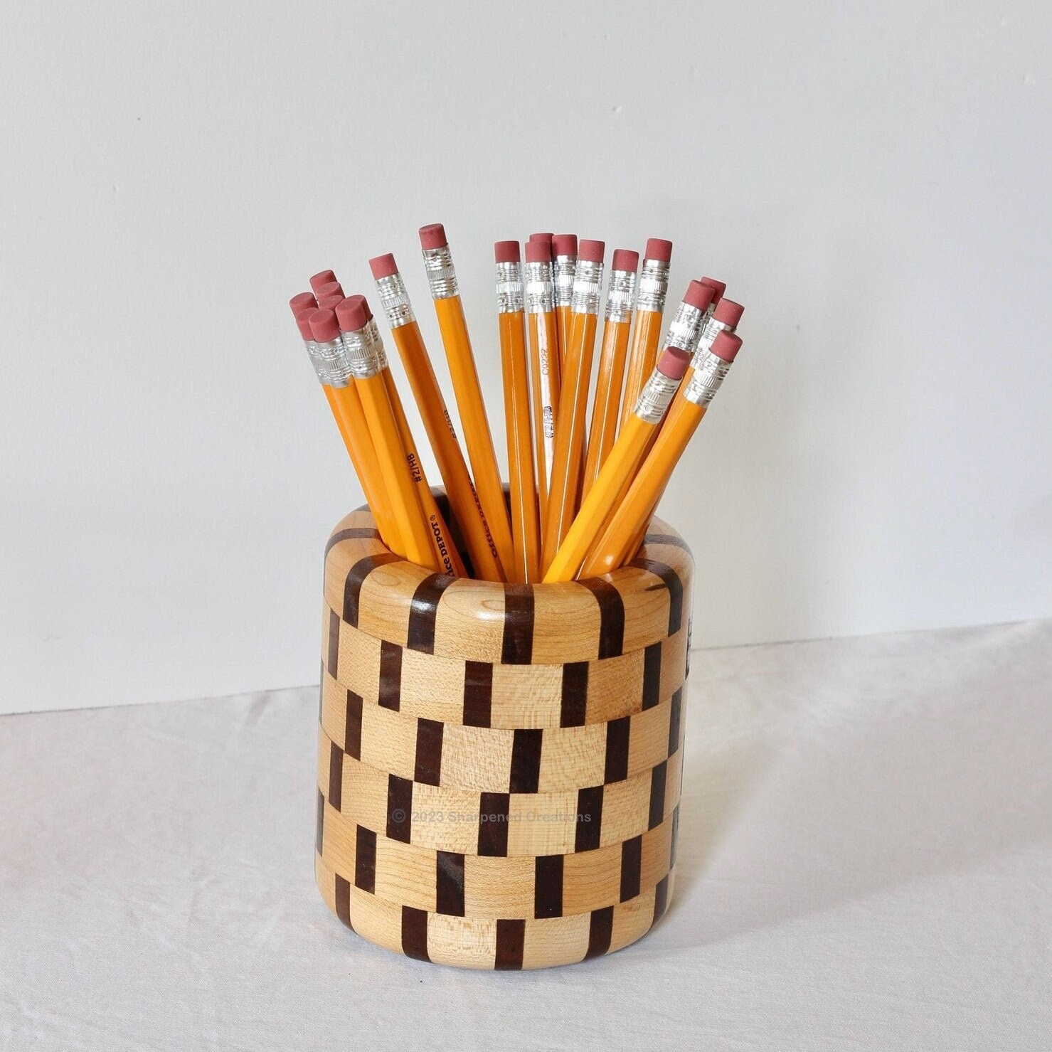 Handmade Wooden Pencil Pen Holder, Desk Accessory, Office School ...