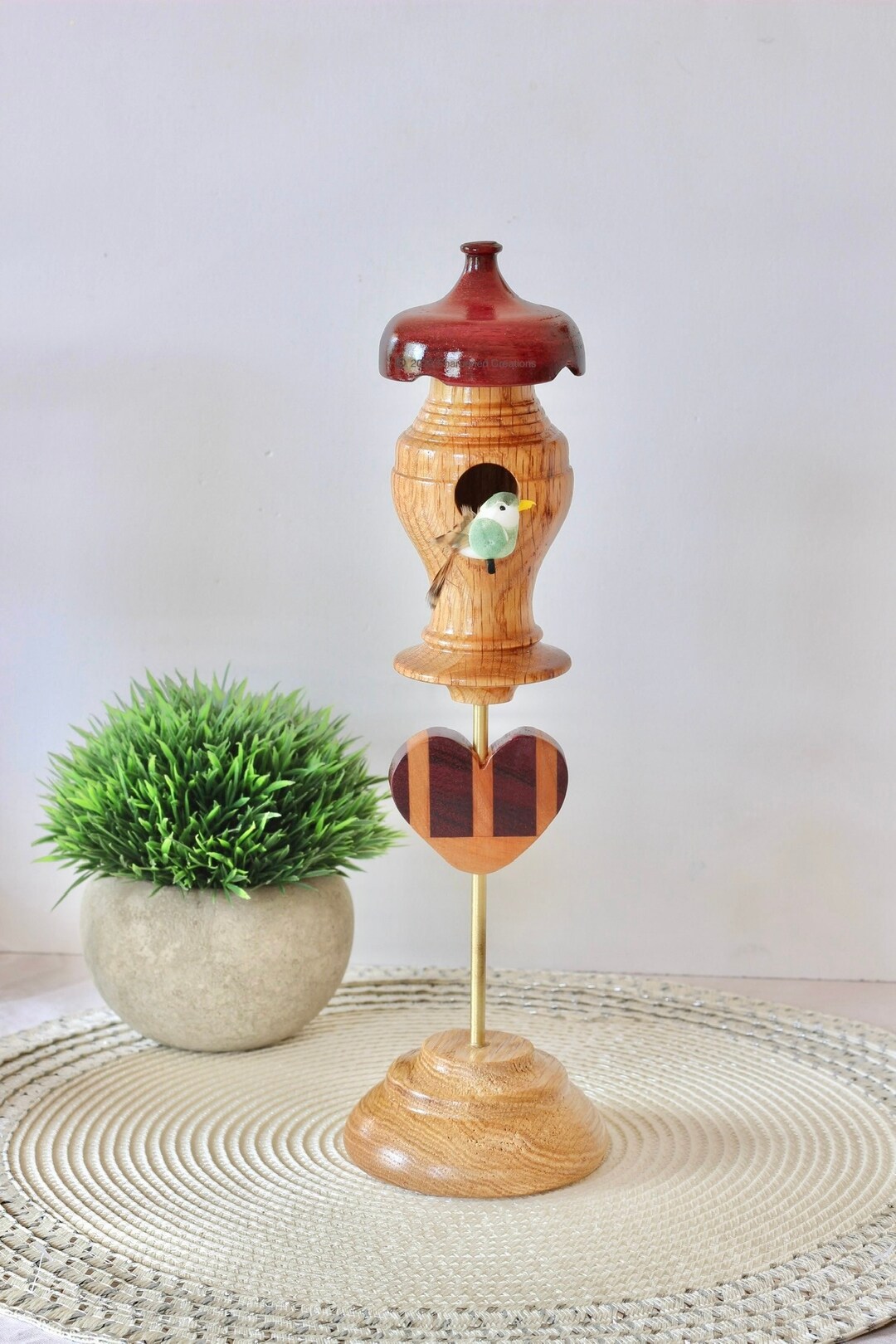 Birdhouse Decor, Table Top Hand-turned Birdhouse, Wooden Table Top ...