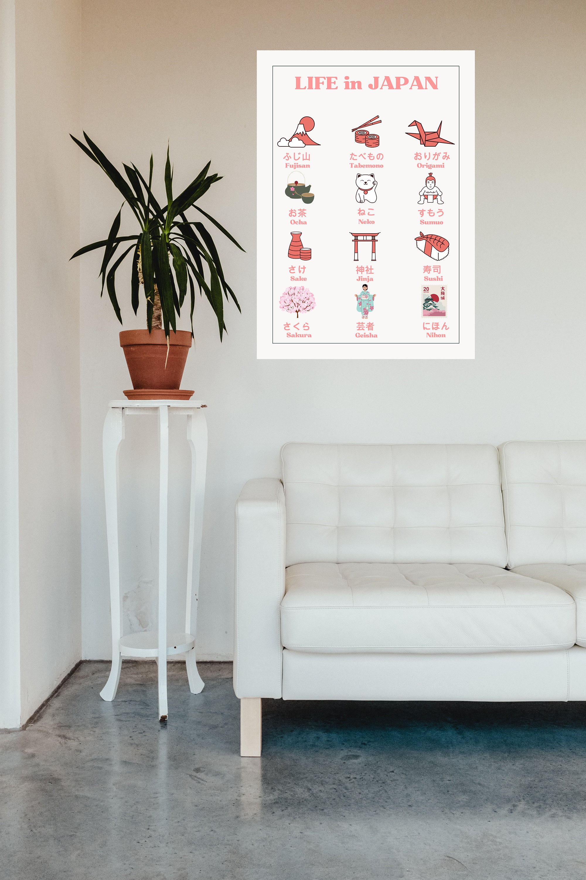 Japanese Learning Poster life in Japan Illustrations - Etsy