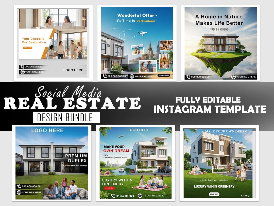 Real Estate PSD Template Bundle | 12 Editable Property and House for ...
