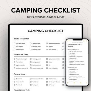 Printable Camping Checklist - Fillable PDF, Instant Download, Phone ...