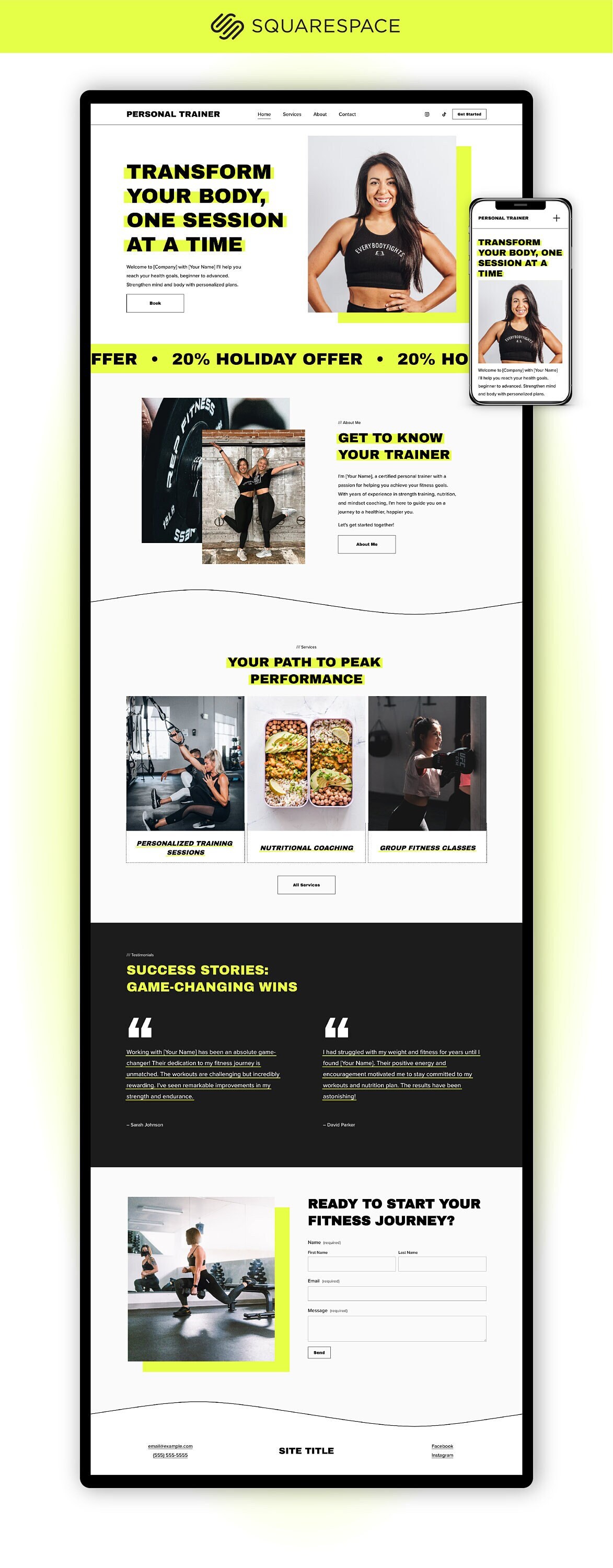 Personal Trainer Website Template | Squarespace | Fitness Coach ... Personal Trainer Website Template | Squarespace | Fitness Coach ...