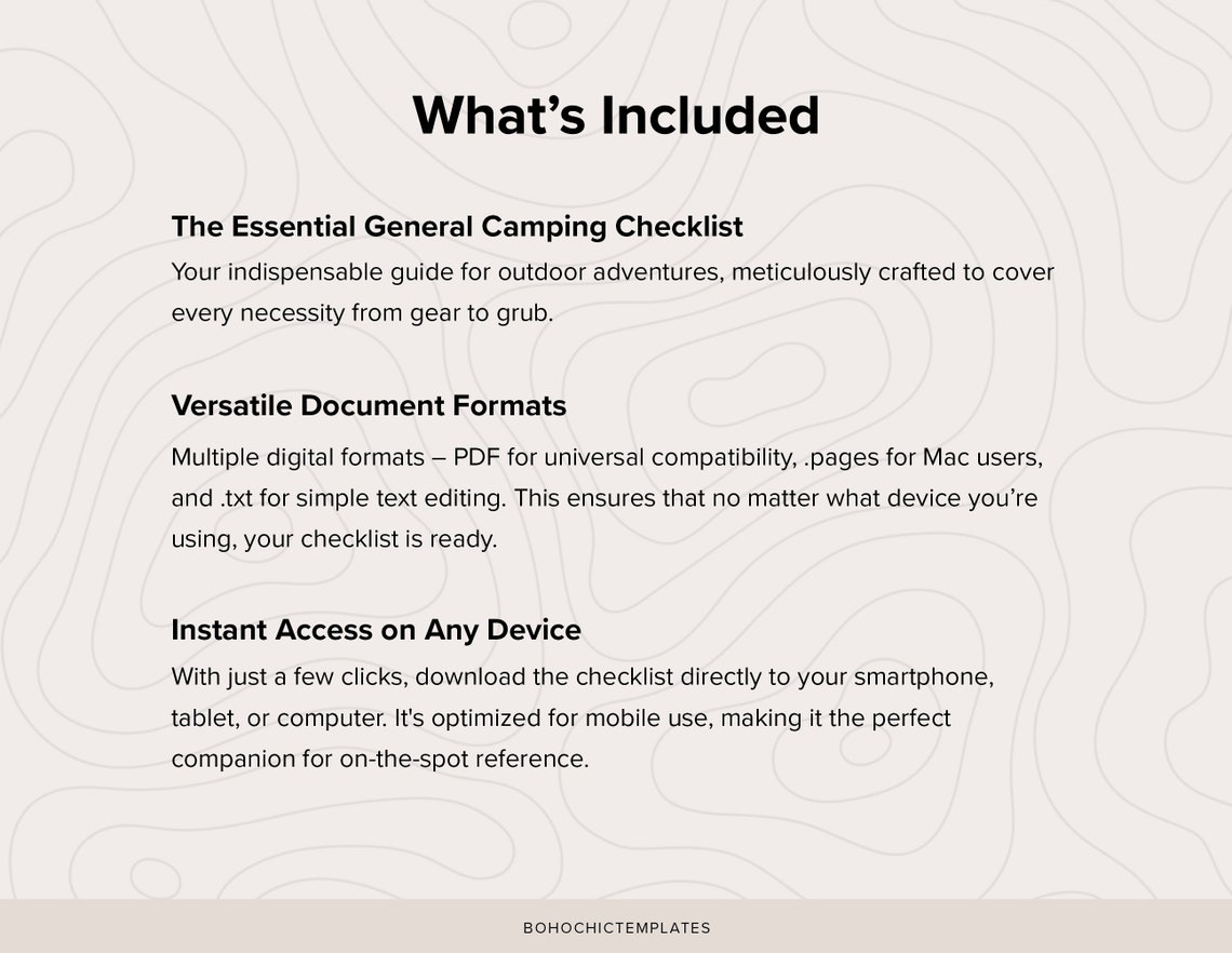 Printable Camping Checklist - Fillable PDF, Instant Download, Phone ...