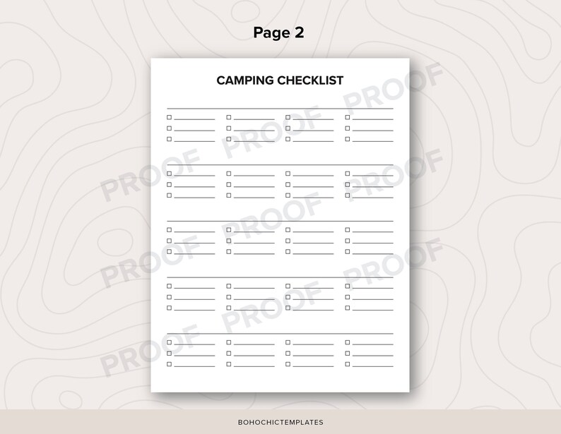 Printable Camping Checklist - Fillable PDF, Instant Download, Phone ...