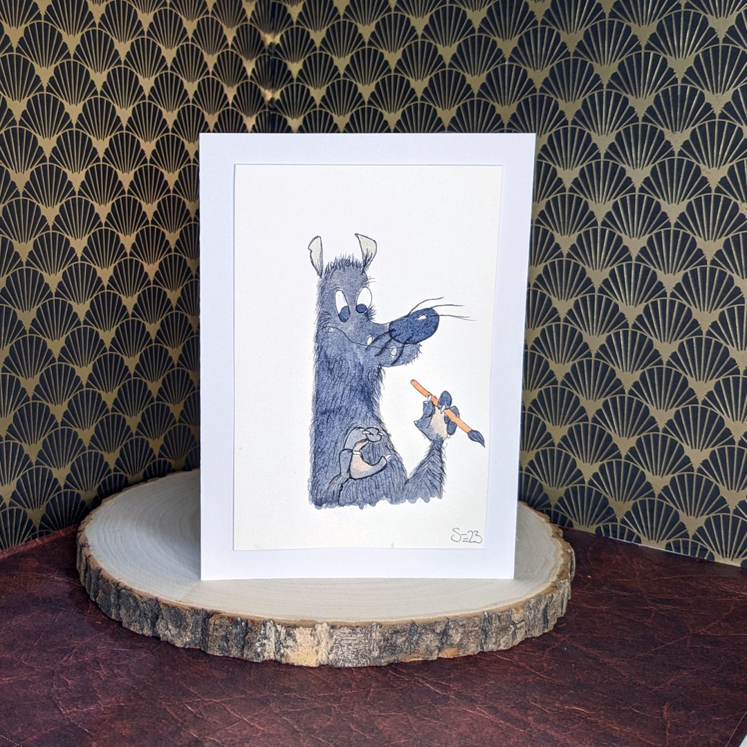 Hand-painted Watercolor Rat Notecard: Blank Stationery, 5 X 7" Animal ...