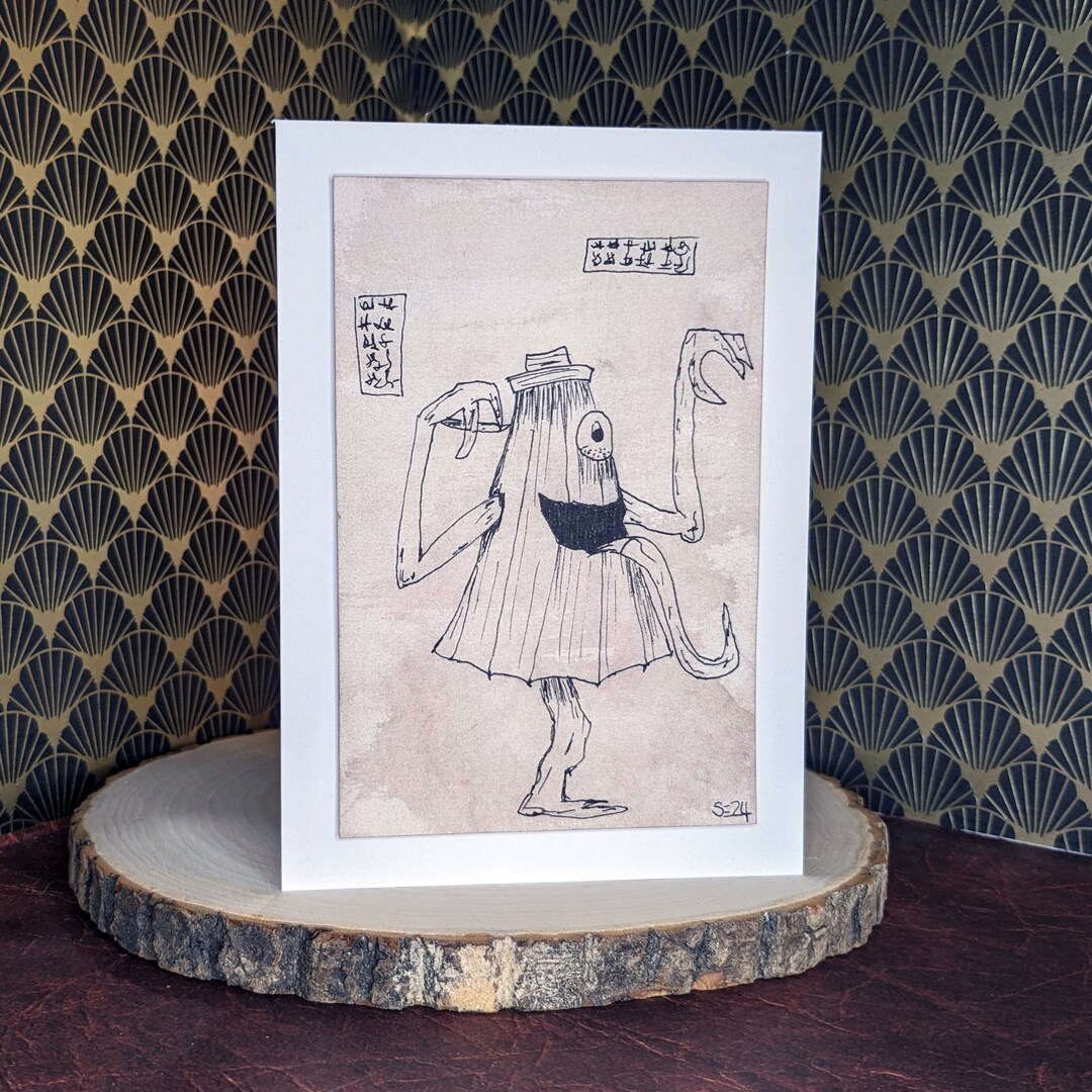 Kasa Obake Hand-drawn Art for Office, Bedroom, Gift, Card for Birthday ...