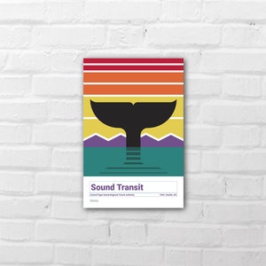 Mid-century Modern Seattle Transit Print - Orca - Etsy