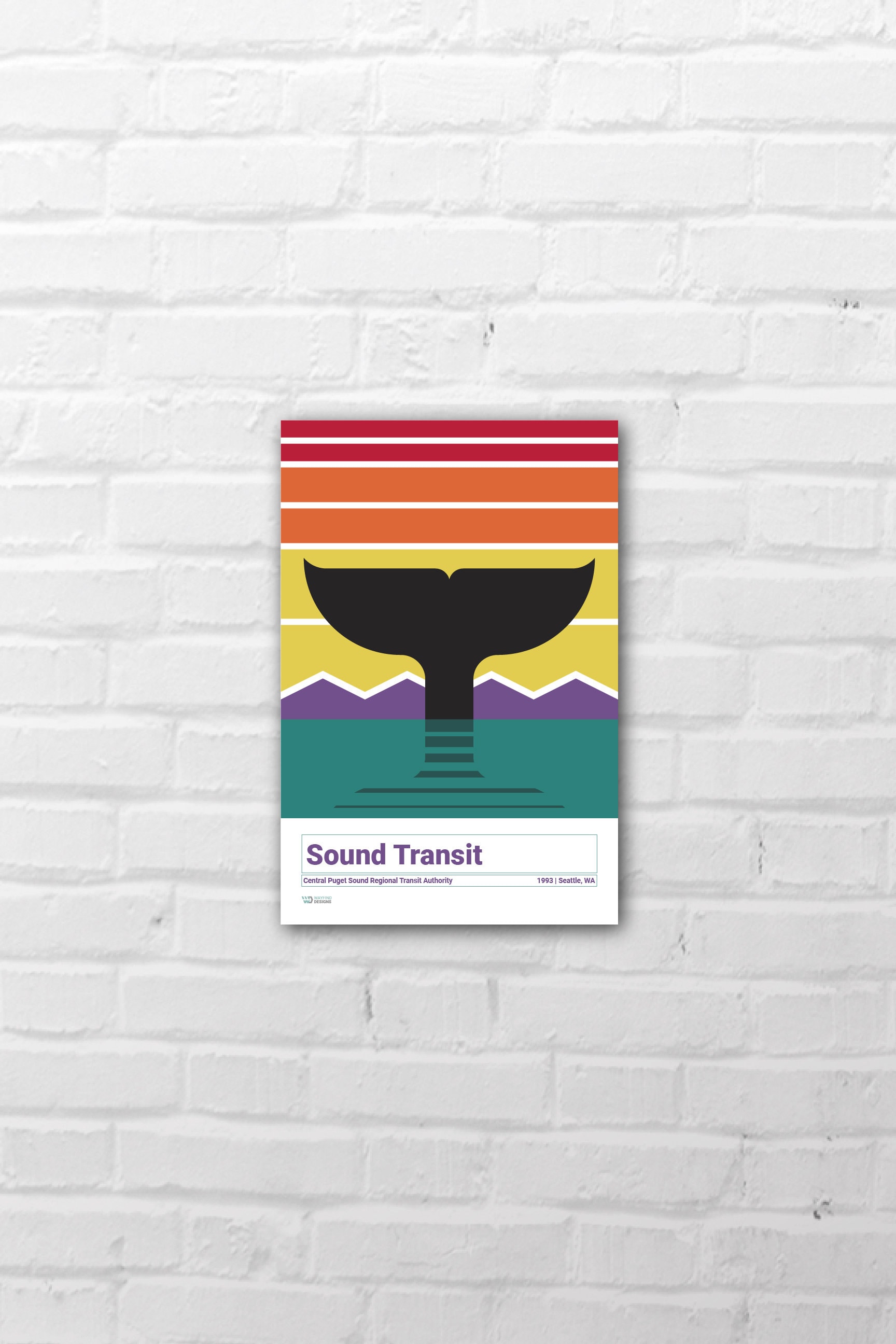 Mid-century Modern Seattle Transit Print - Orca - Etsy