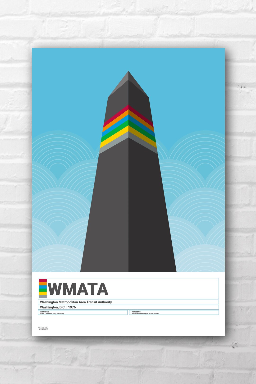 Mid-century Modern WMATA washington, D.C. Transit Print Pylon - Etsy