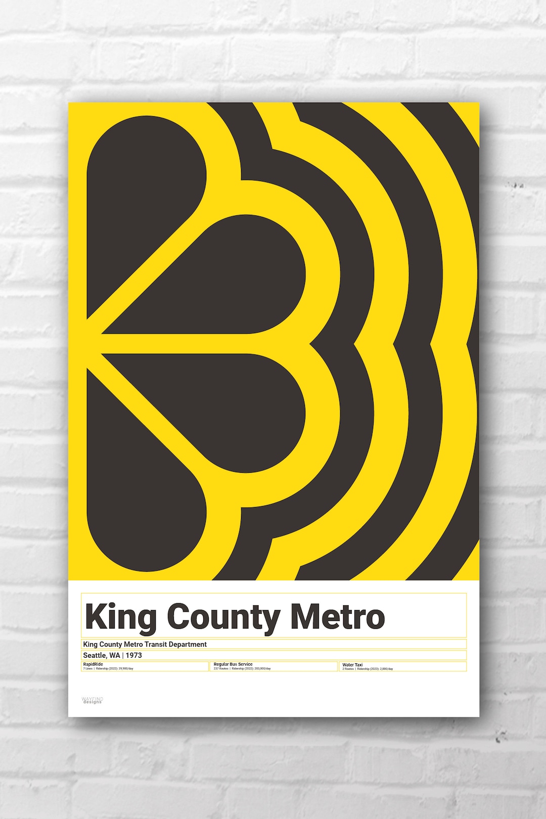 Mid-century Modern King County Metro Transit (seattle) Print - Daisy - Etsy