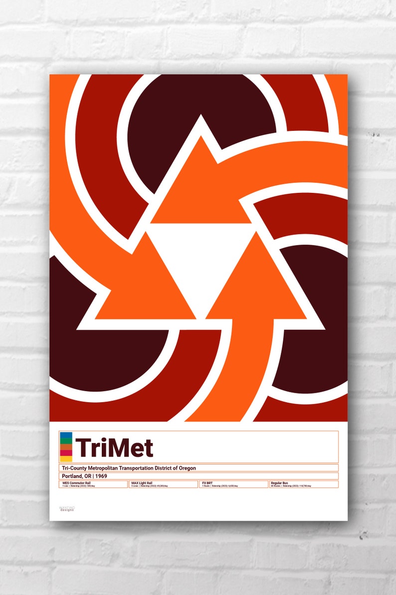 Mid-century Modern Trimet (portland, OR) Print - Tripartite - Etsy