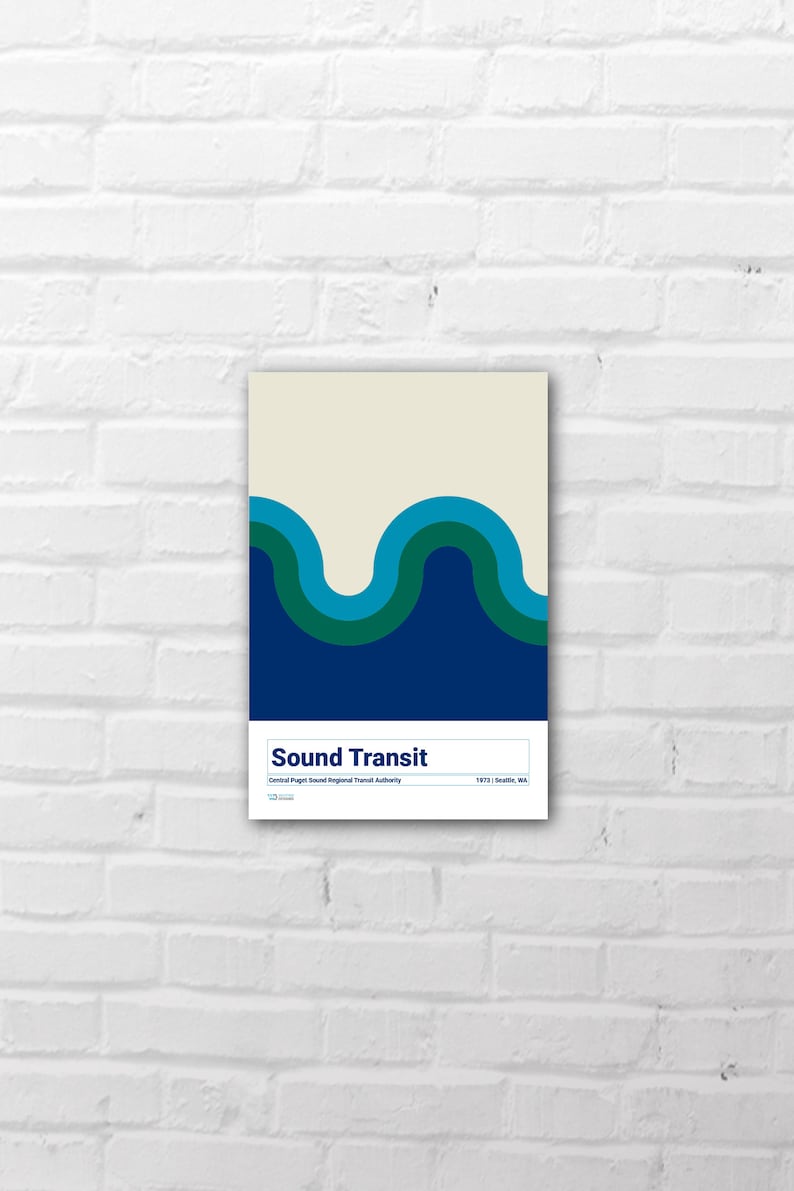 Mid-century Modern Seattle Transit Print - Wave - Etsy